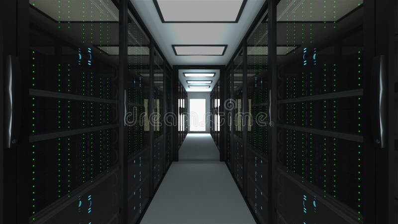 Modern Server Room Interior: Data Center Stock Illustration ...