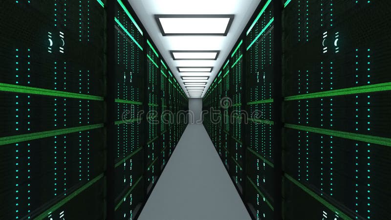 Modern Server Room Interior: Data Center Stock Illustration ...