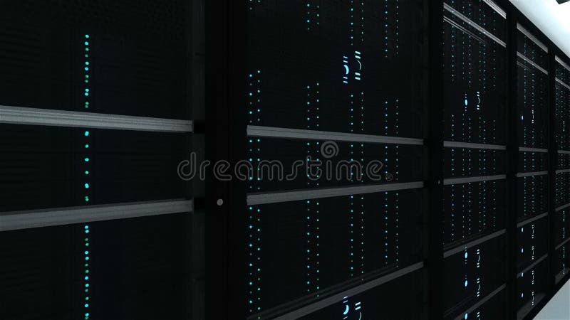 Modern Server Room Interior: Data Center Stock Illustration ...