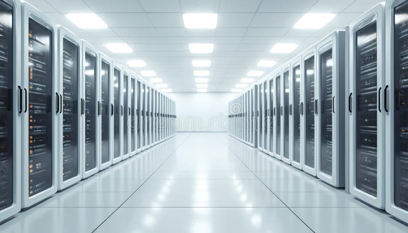 Modern Data Center Server Room Interior Bright Lights Stock Photos - Free & Royalty-Free Stock ...