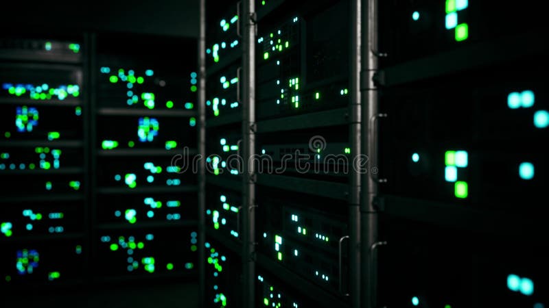 Modern Server Room with Supercomputers Light Stock Illustration ...