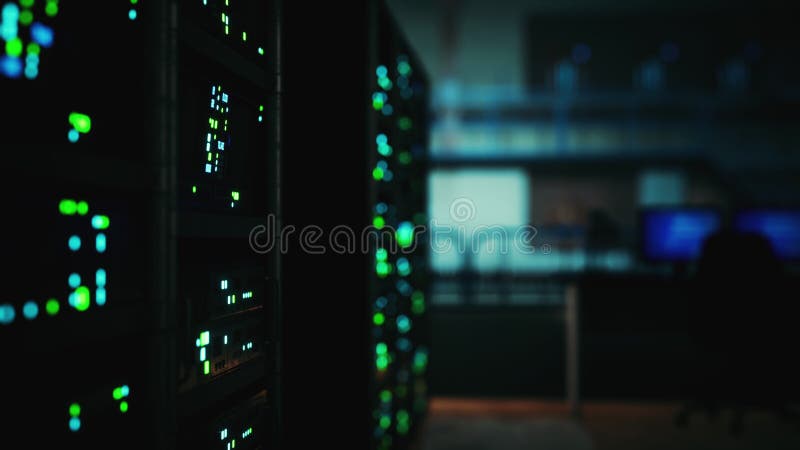 Modern Server Room with Supercomputers Light Stock Photo - Image of ...