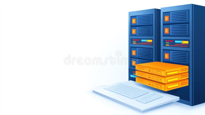 Modern Server Setup Featuring Multiple Storage Units and Keyboard ...