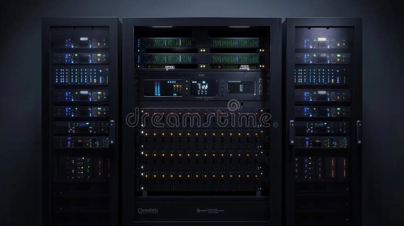 Modern Server Technology. Efficiency and Reliability Concept Stock ...