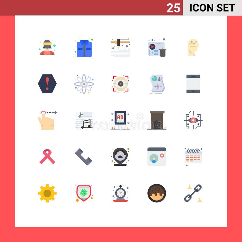 Modern Set of 25 Flat Colors and Symbols Such As Thinking, Success ...