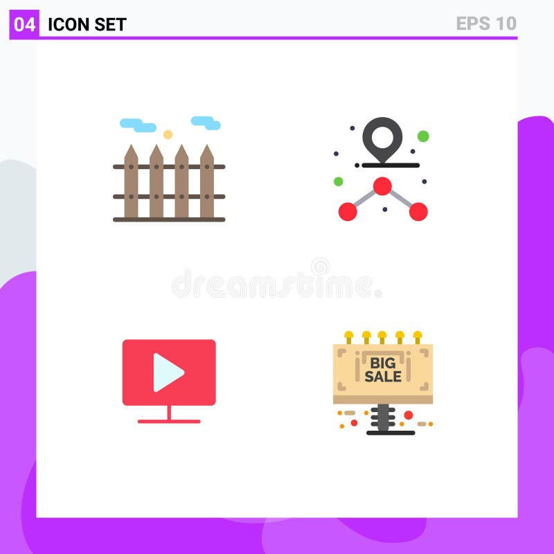 Modern Set of 4 Flat Icons Pictograph of Heating, Info, Path, Computer ...