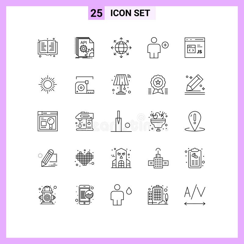 Modern Set of 25 Lines Pictograph of Code, Human, Connection, Body, Add ...
