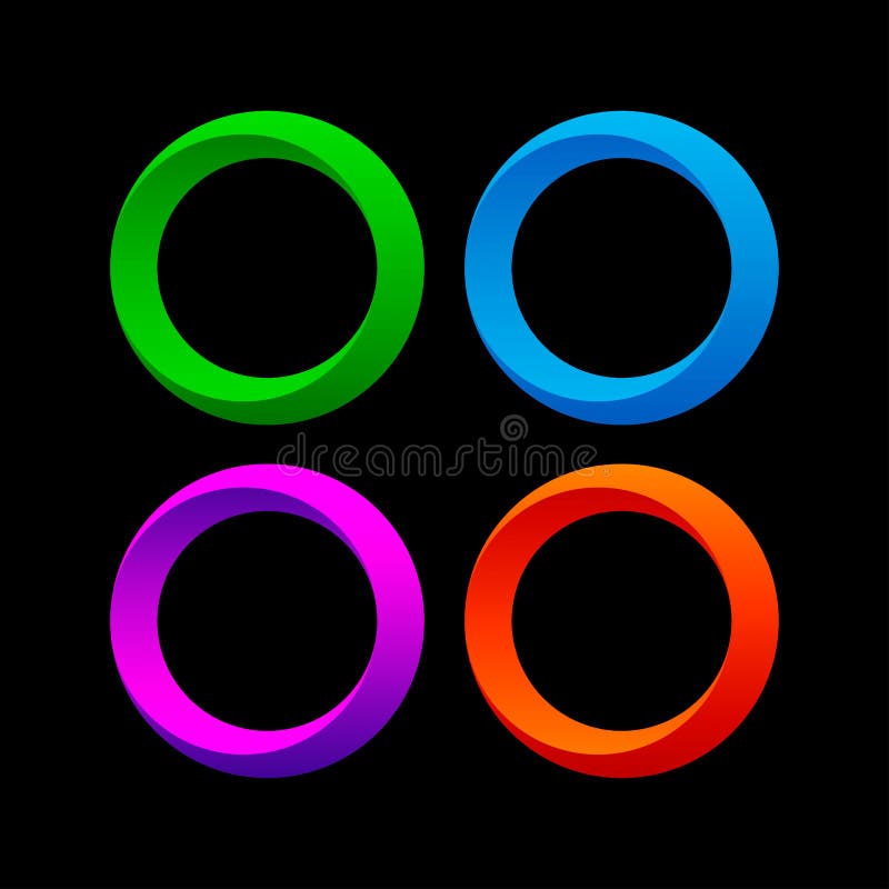 Vivid Color Modern Concept Set of Logo Circle Icons with Gradient Stock ...