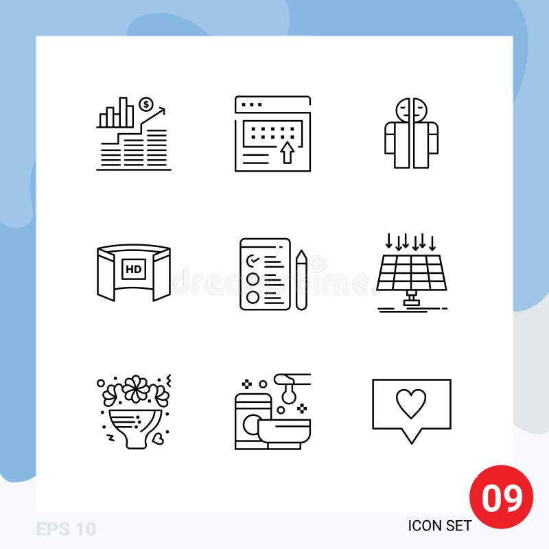 Modern Set of 9 Outlines Pictograph of Hd, Screen, Page, Display, Human ... Modern Set of 9 Outlines Pictograph of Hd, Screen, Page, Display, Human ...