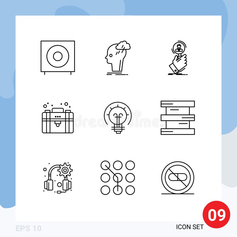 Modern Set of 9 Outlines Pictograph of Portfolio, Business, Idea ... Modern Set of 9 Outlines Pictograph of Portfolio, Business, Idea ...