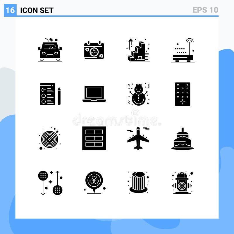 16 User Interface Solid Glyph Pack of Modern Signs and Symbols of ...