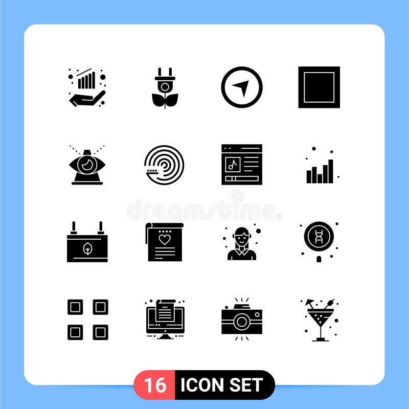 Modern Set of 16 Solid Glyphs Pictograph of Forecasting, of, Maps ...