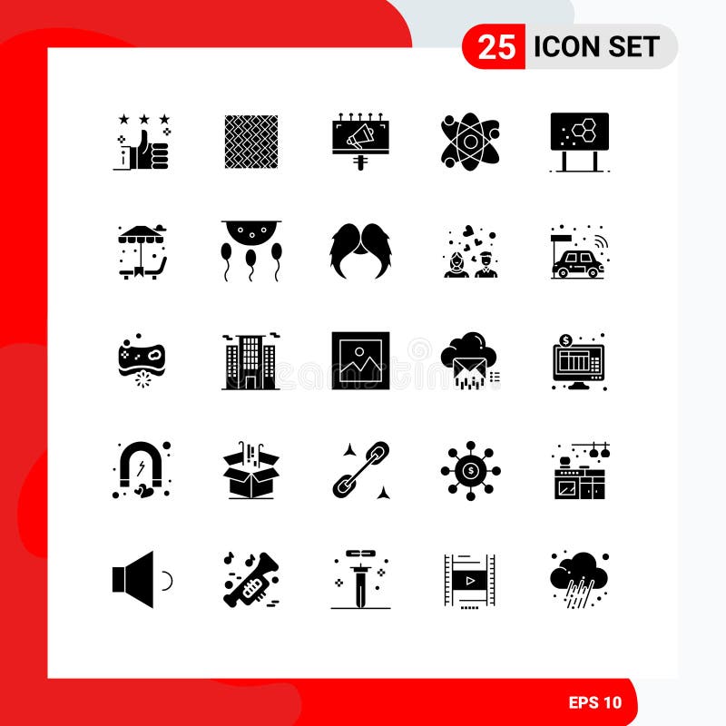 Modern Set of 25 Solid Glyphs Pictograph of Lab, Marketing, Square ...