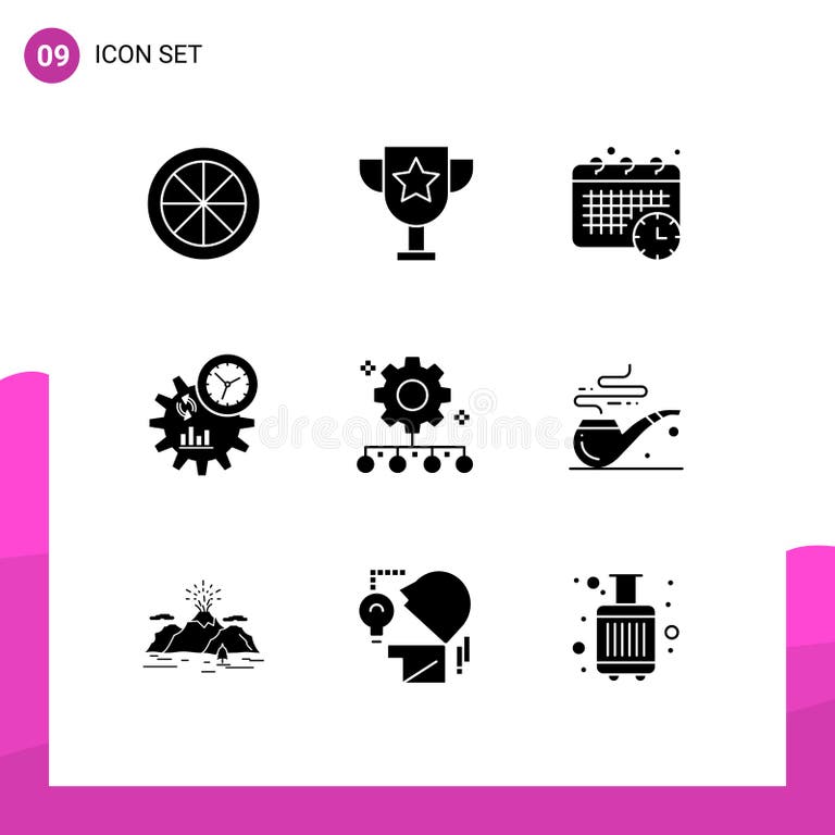 Modern Set of 9 Solid Glyphs Pictograph of Team Performance, Authority ...