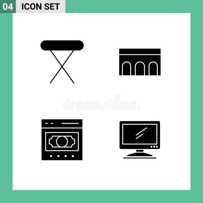 Modern Set of Solid Glyphs and Symbols Such As Appliances, Business ...