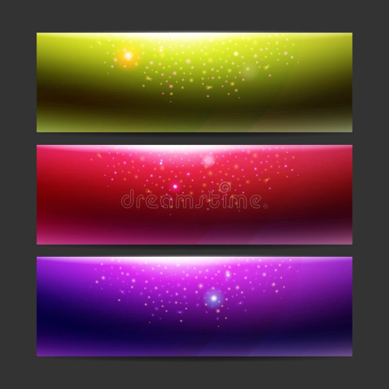 Modern Set of Vector Banners with Night Lights Stock Illustration ...