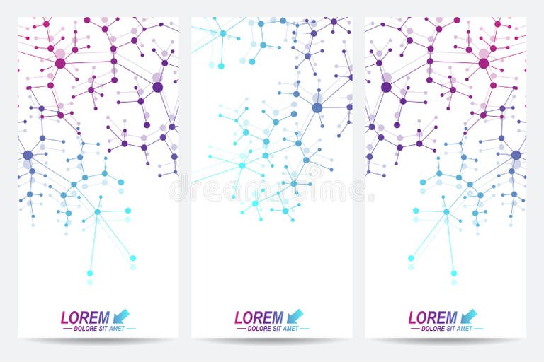 Modern Set of Vector Medical Scientific Flyers. Geometric Abstract ...