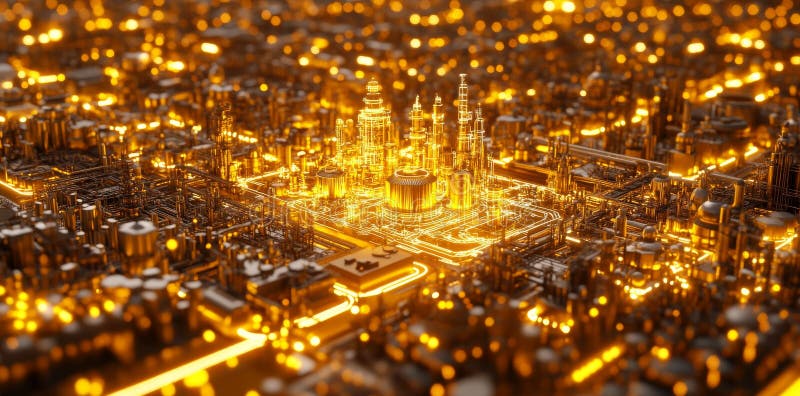 In a Modern Setting, a Complex Industrial Facility Showcases a Range of ...