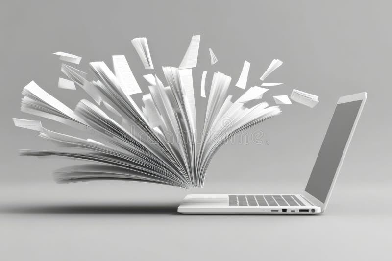 In a Modern Setting, a Creative Book Concept Features Flying Pages ...