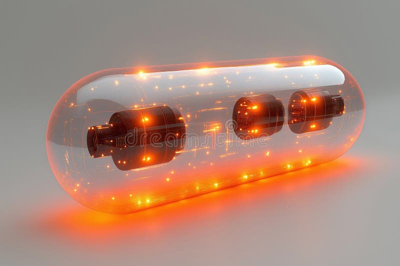 Innovative Design of a Futuristic Capsule with Glowing Elements and ...