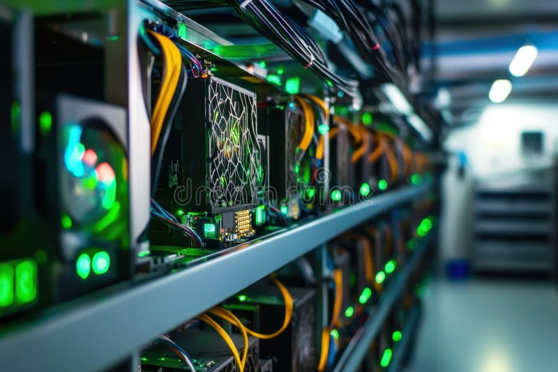 High-tech Computer Server Room Showcasing Powerful Data Processing ...