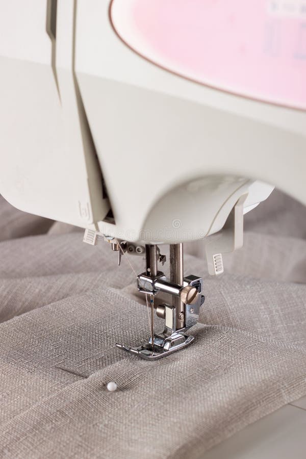 The Modern Sewing Machine and Item of Clothing Stock Image - Image of ...