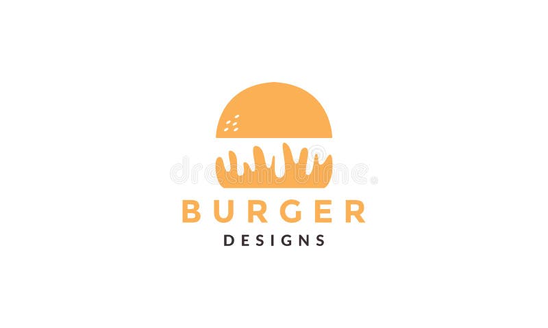 Modern Shape Fast Food Burger Orange Logo Vector Icon Illustration ...