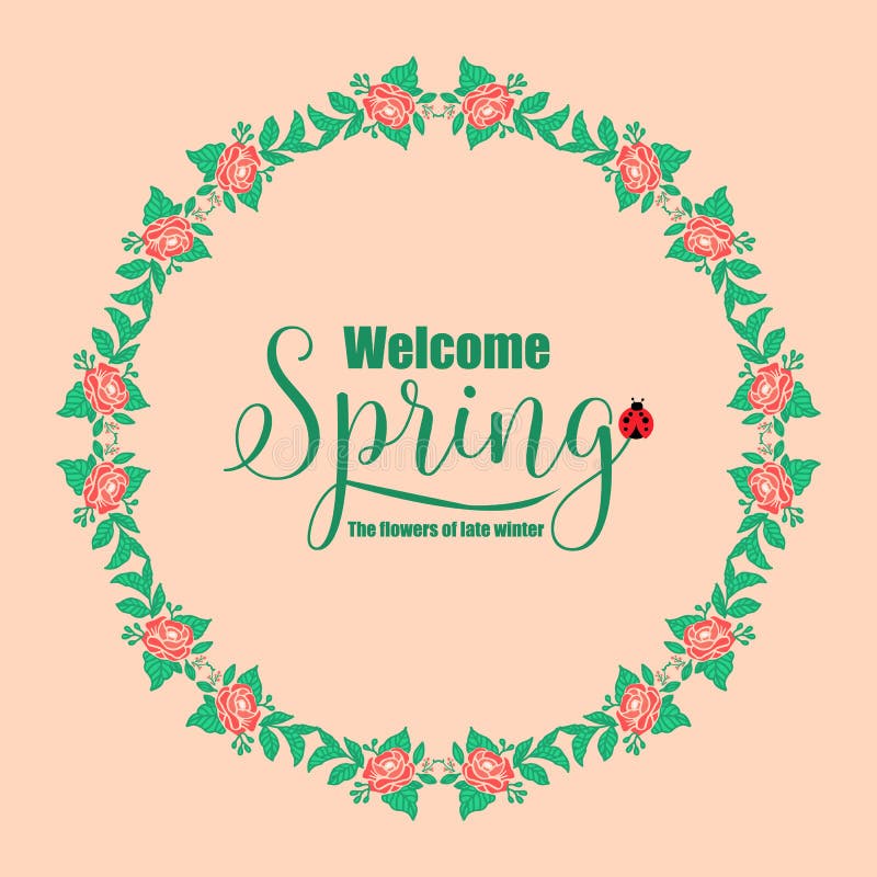 Modern Shape of Leaf and Flower Frame, for Welcome Spring Wallpaper ...