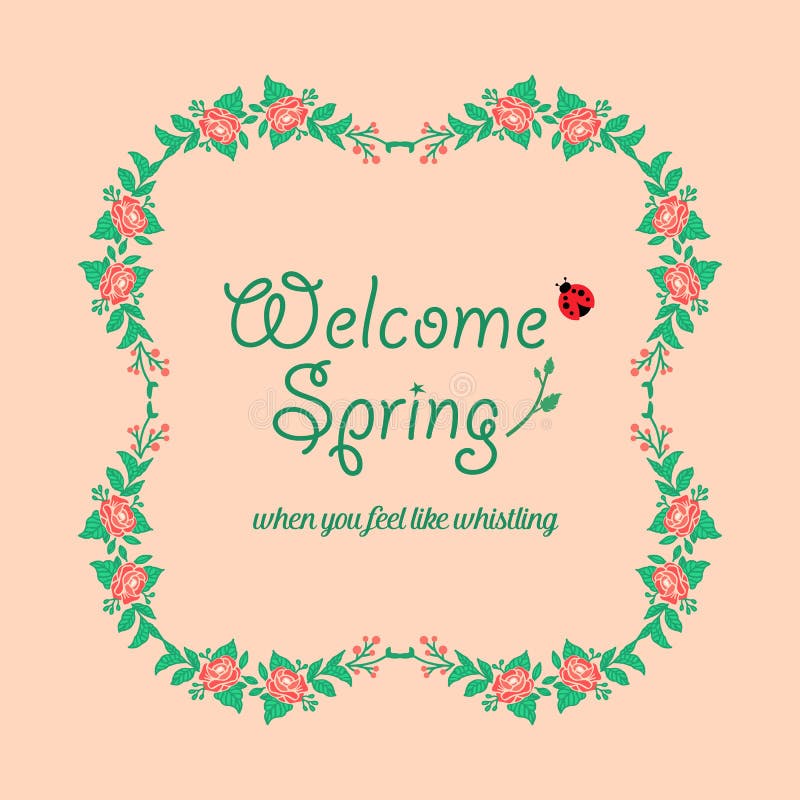 Modern Shape of Leaf and Flower Frame, for Welcome Spring Wallpaper ...