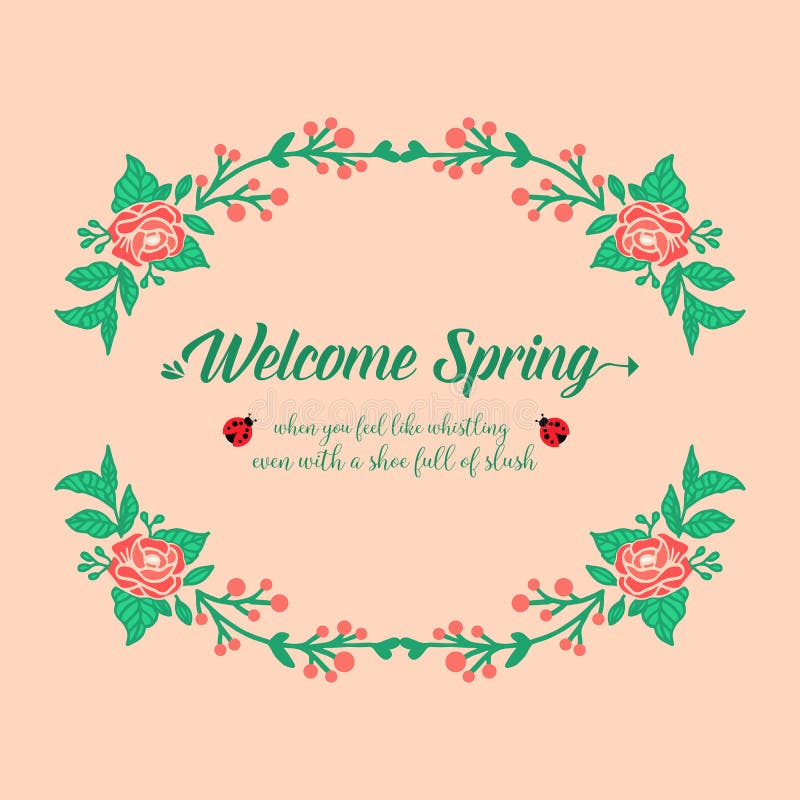 Modern Shape of Leaf and Flower Frame, for Welcome Spring Wallpaper ...