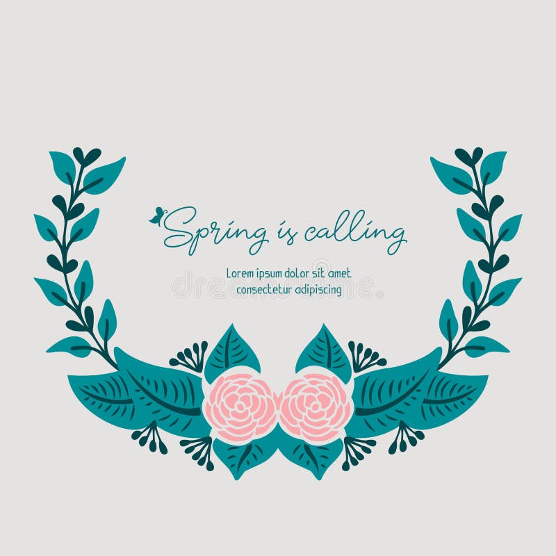 Modern Shape Style of Leaf and Rose Flower Frame, for Spring Calling ...