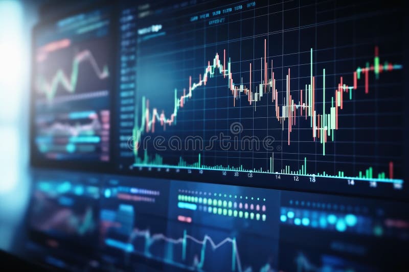 Modern Share Price Chart Concept on a Screen Stock Illustration ...