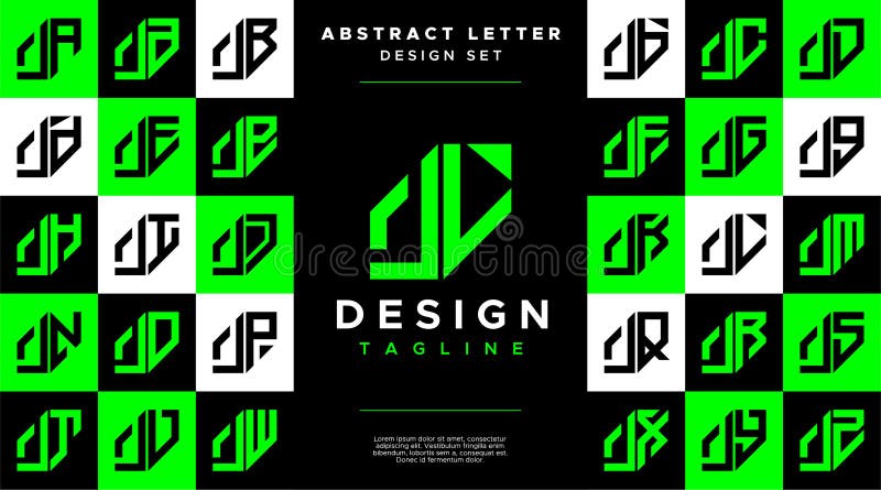Modern Sharp Line Abstract Letter J JL Logo Bundle Stock Vector ...