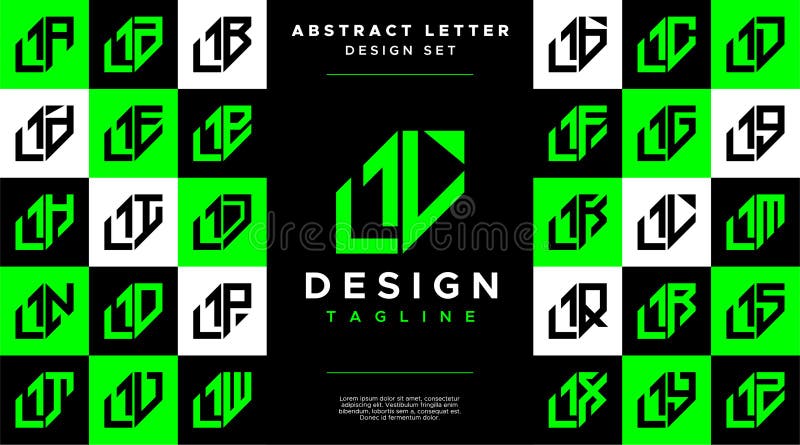 Modern Sharp Line Abstract Letter L LL Logo Bundle Stock Vector ...