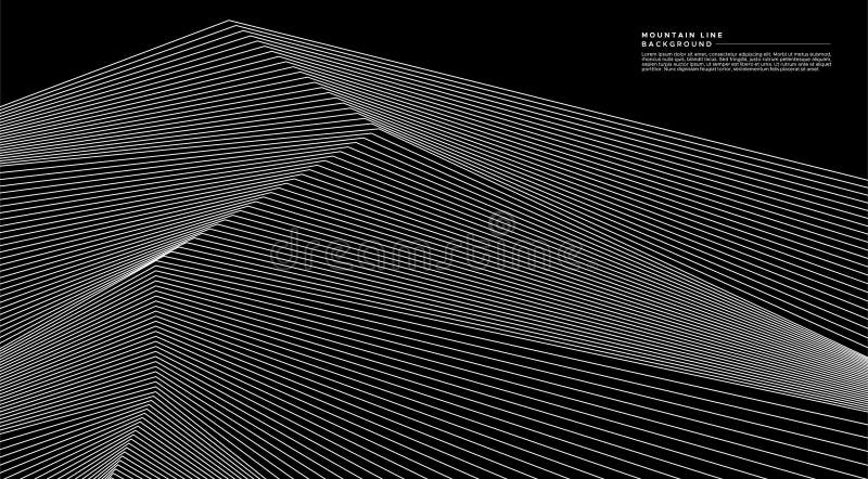 Modern Sharp Line Mountain Background Design. Minimal Blend Line Peak ...