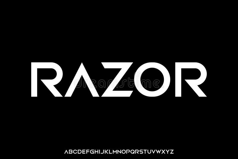 Sharp Sans Serif Contemporary Style Display Font Vector Design ...