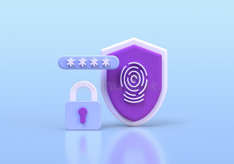 Modern Shield Guard Illustration Background 3D Render Icon for Business ...