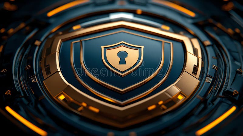 Modern Shield with Keyhole for Security Concept Stock Illustration ...