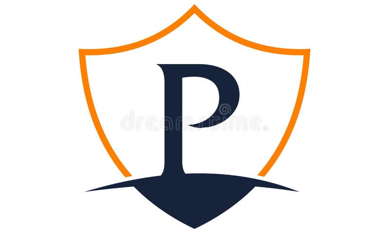 Modern Shield Letter P stock vector. Illustration of badge - 104124401