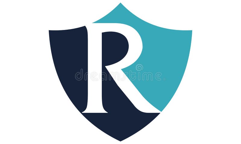 Modern Shield Letter R stock vector. Illustration of industry - 104124476