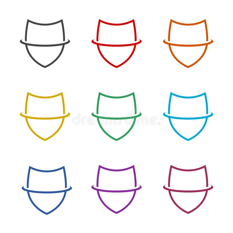 Modern Shield Logo Design, Color Set Stock Vector - Illustration of ...