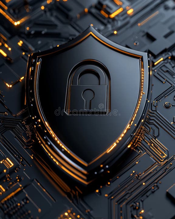 Modern Shield Symbol Denoting Digital Security and Safeguarding within ...