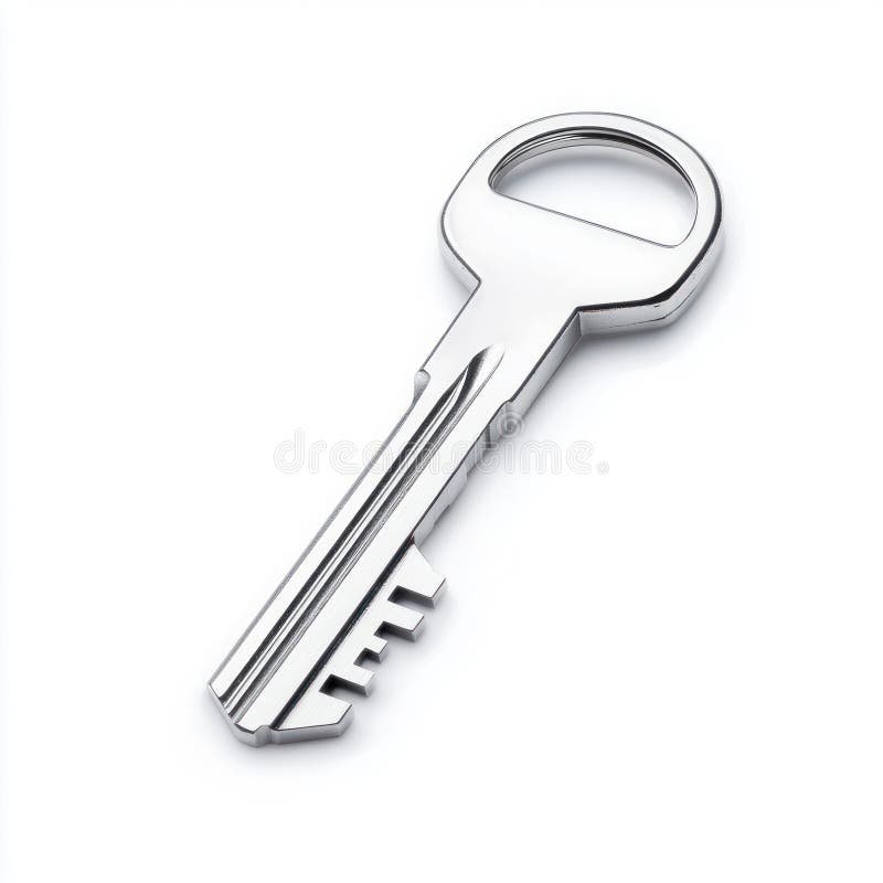 Sleek Silver Security Key stock photo. Image of house - 367254796