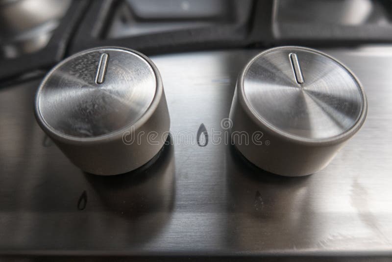Silver Pan on a Modern Silver Gas Stove in the Kitchen Close-up Stock ...