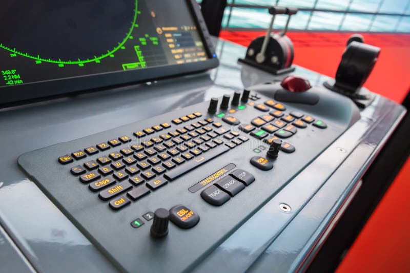 Modern Ship Control Panel with Radar Screen Stock Image - Image of ...