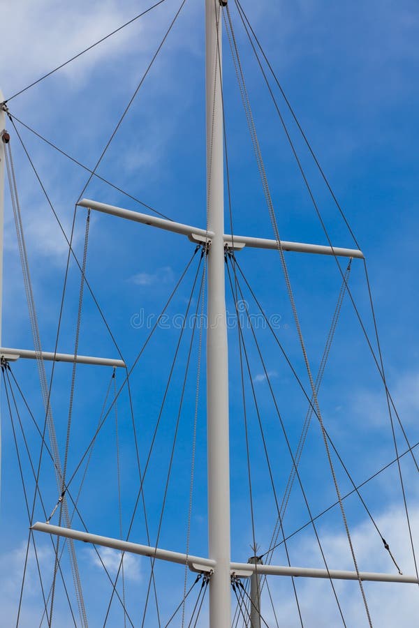 Modern Ship Masts without Sails Stock Photo - Image of travel, mast ...