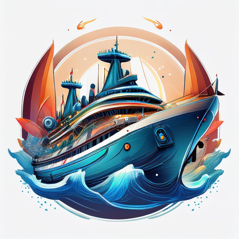 Modern Ship New Logo or Icon Stock Illustration - Illustration of ...