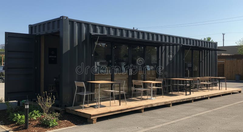 Modern Shipping Container Cafe Stylish Cafe Built from a Repurposed ...