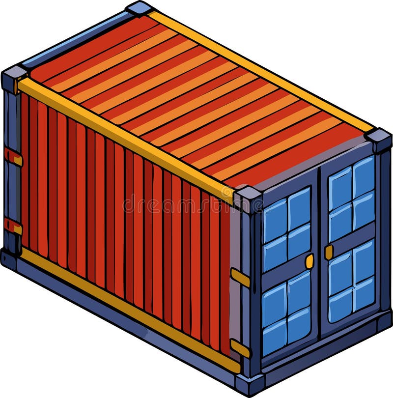 Modern Shipping Container Vector for Creative Designs Stock Vector ...