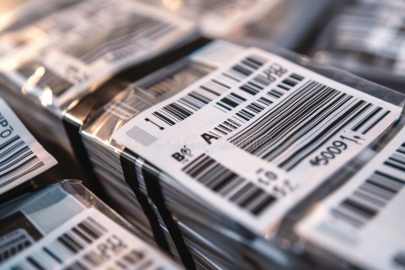 Stacks of Packages Waiting for Delivery Using Barcodes Stock ...